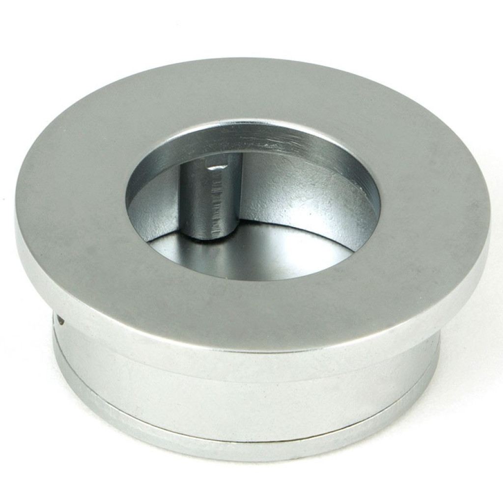 Round Finger Edge Pull - Satin Chrome | From the Anvil From The